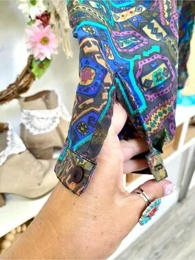 Tops | Rare Bogari Silk Boho Blousecover Up W Gypsy Resort Vacay Beach ...